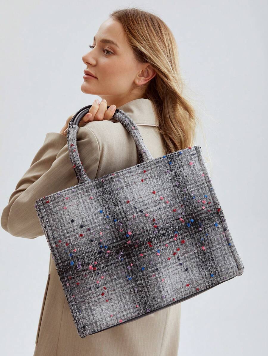 MOTF PREMIUM PLAID TOTE BAG | SHEIN EUR