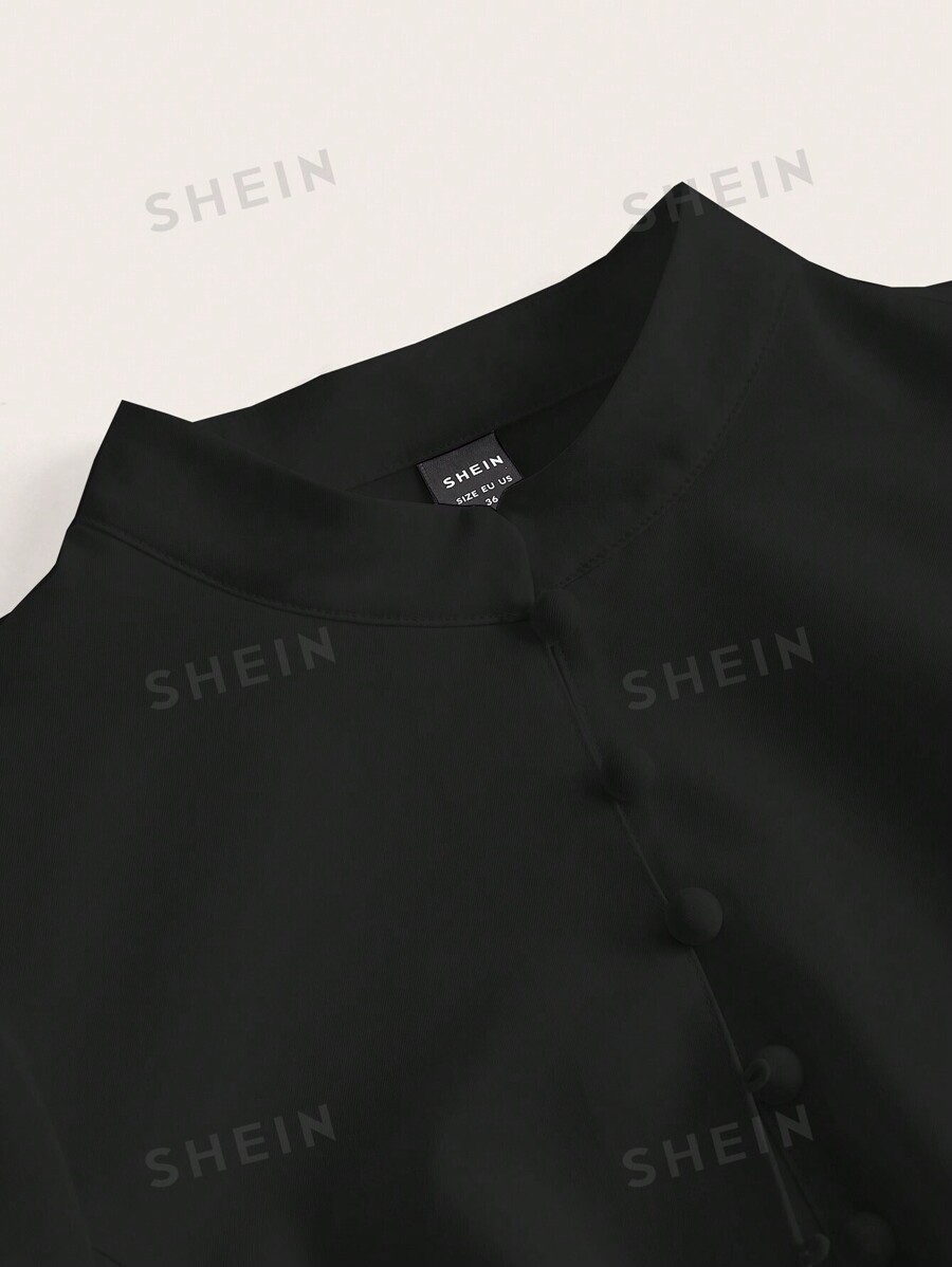 SHEIN DECDS Women's Solid Color Business Style Long Sleeve Shirt Old ...