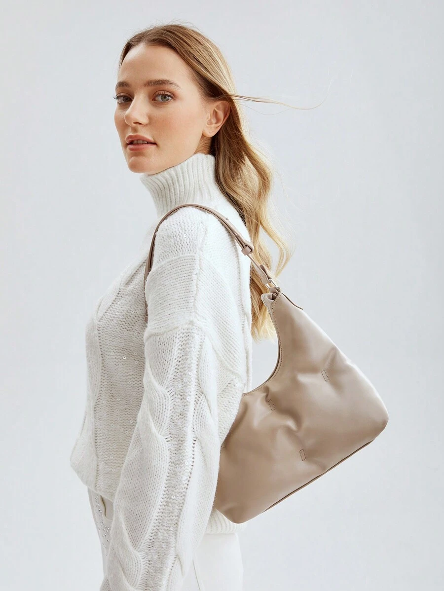 MOTF PREMIUM PUFFY FAUX LEATHER SHOULDER BAG | SHEIN USA