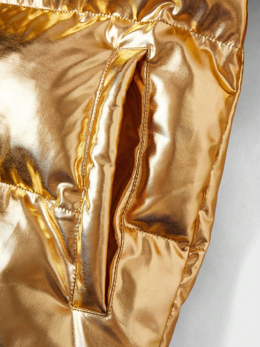 Manfinity Hypemode Men's Hooded Loose Fit Puffer Coat With Woven Fabric ...