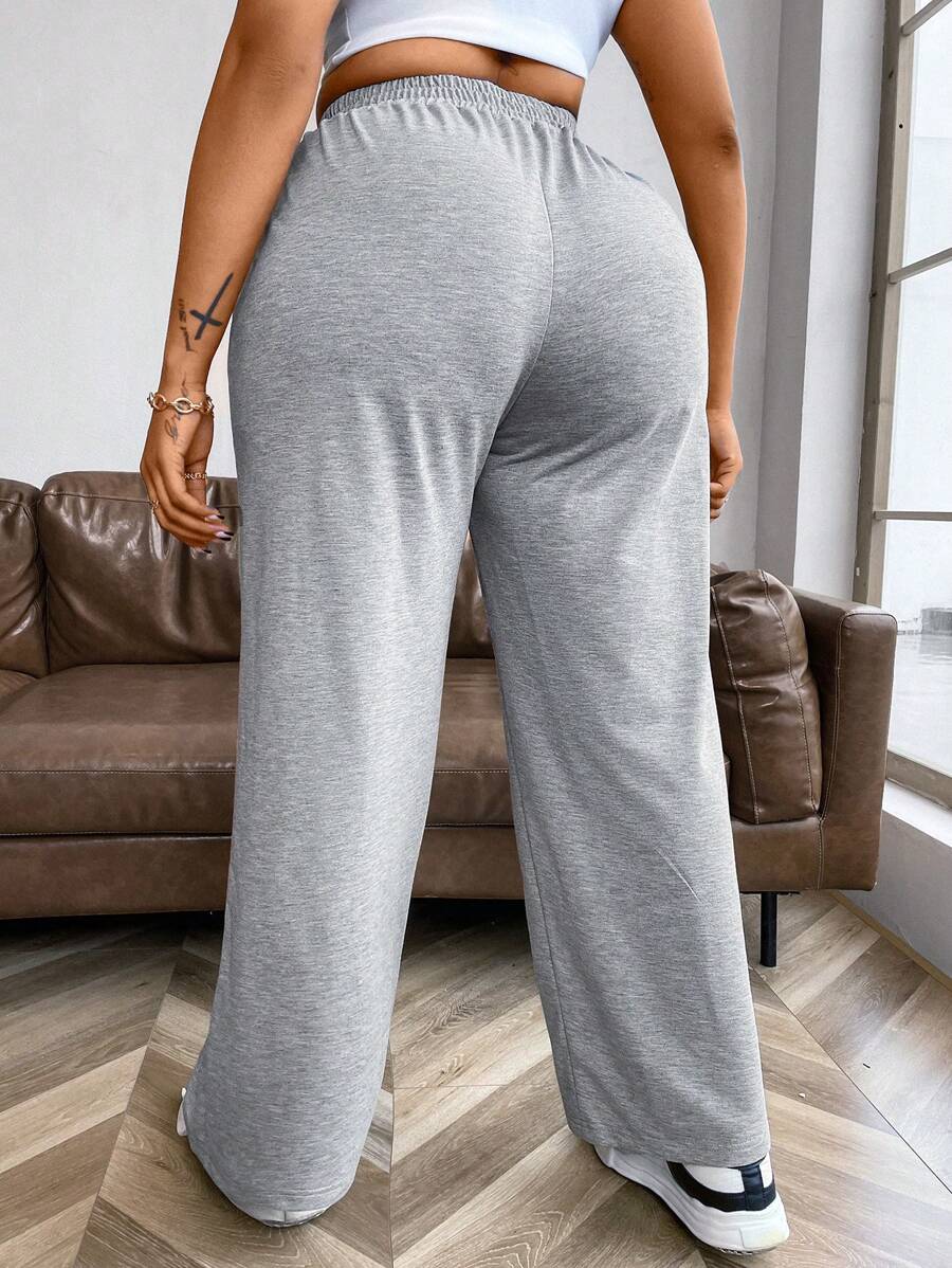 Women's Plus Size Elastic Waist Straight-leg Sweatpants | SHEIN USA