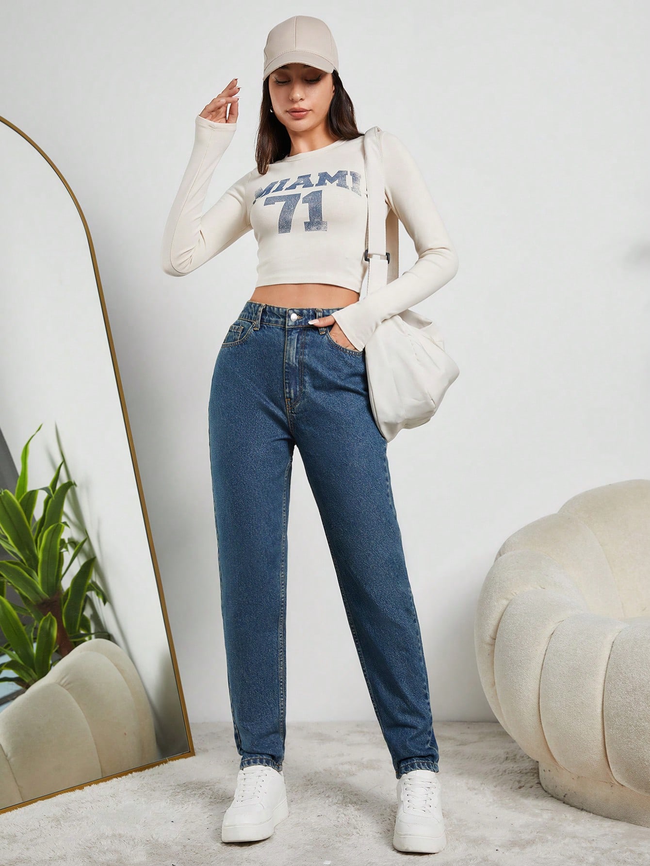 SHEIN Cottnline Women's Cone Denim Jeans | SHEIN South Africa