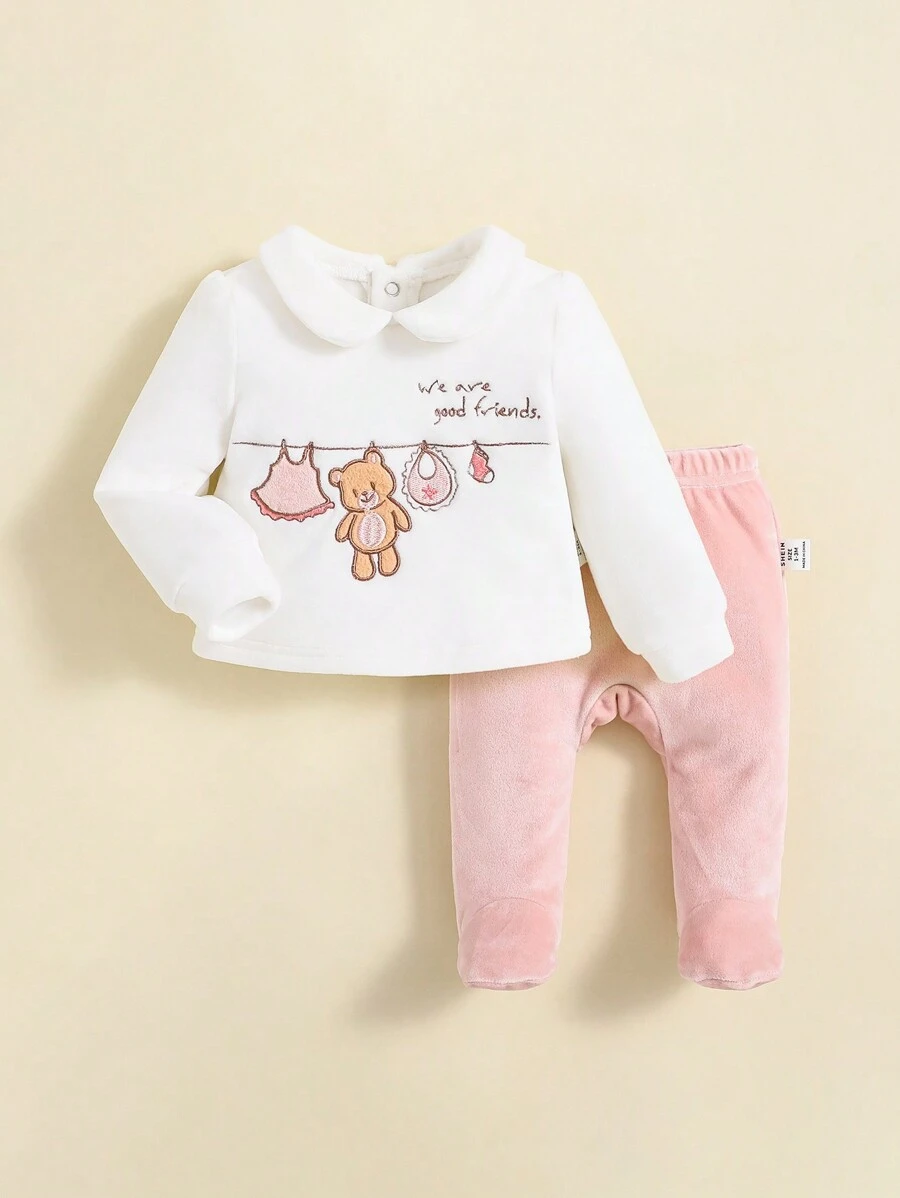 SHEIN Conjunto de parte superior acolchada con cuello Peter Pan y ...