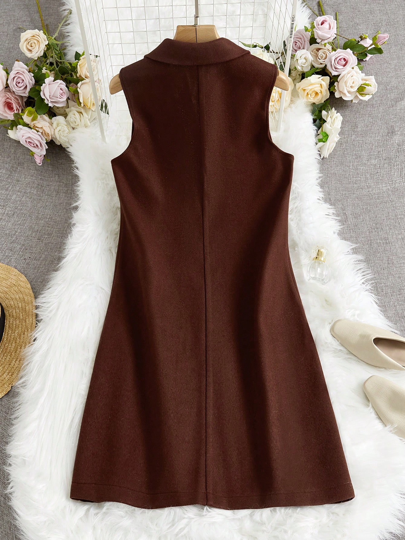 SHEIN LUNE Women's Classic Lapel Wool Vest | SHEIN UK