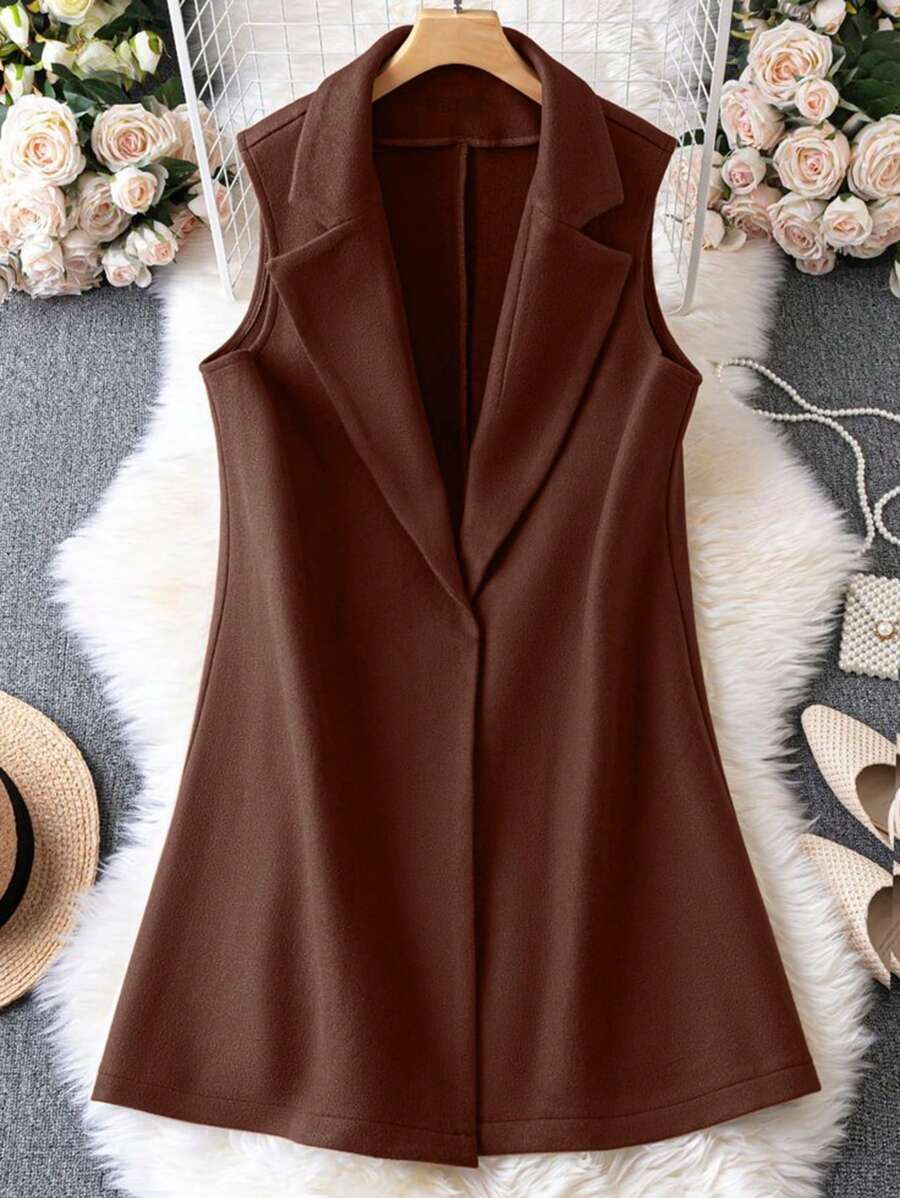 SHEIN LUNE Women's Classic Lapel Wool Vest | SHEIN UK