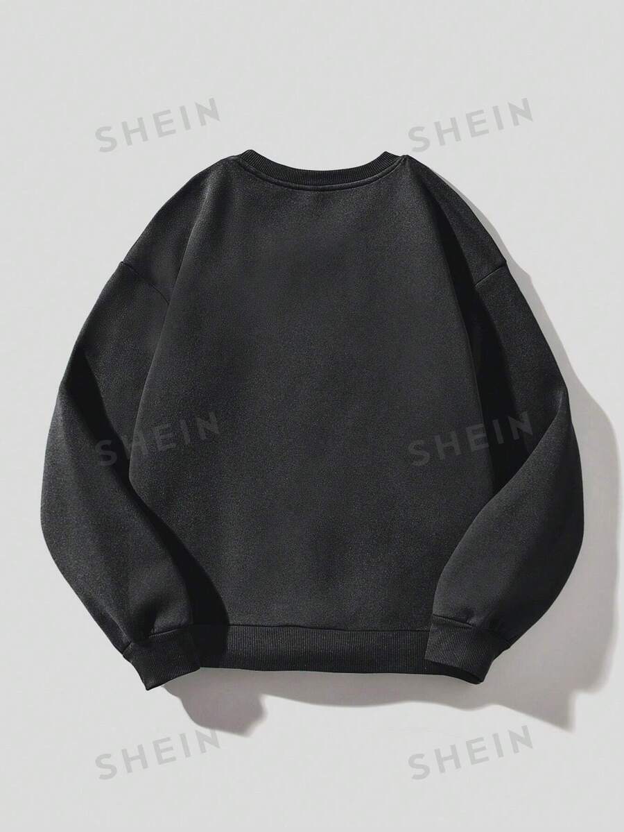 SHEIN EZwear พิมพ์ตัวอักษรของผู้หญิง, ลำลองสุด ๆ , ลำลอง, เรียบง่าย ...