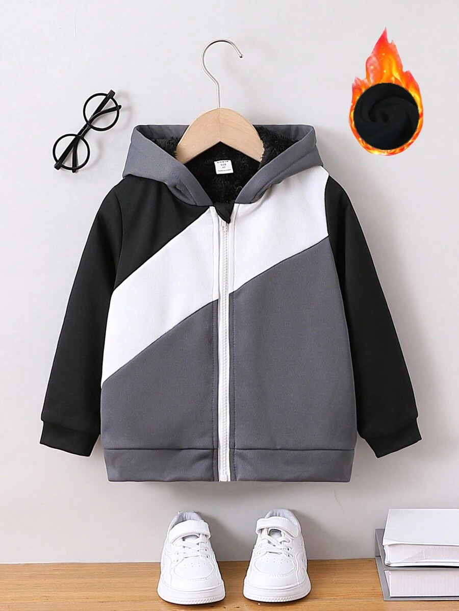 SHEIN Chaqueta de invierno con capucha, forrada y térmica, de estilo ...