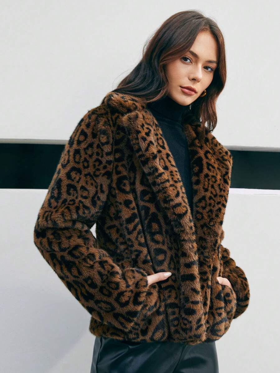 Anewsta Leopard Print Coat | SHEIN USA