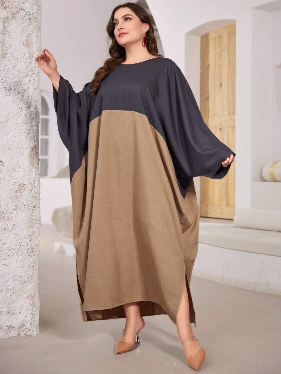 Al Najma Women's Loose Fit Batwing Sleeve Long Length Plus Size Arabian ...
