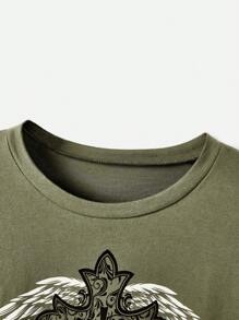 ROMWE Grunge Punk Women's Color Block Wing Pattern Drop Shoulder Long ...