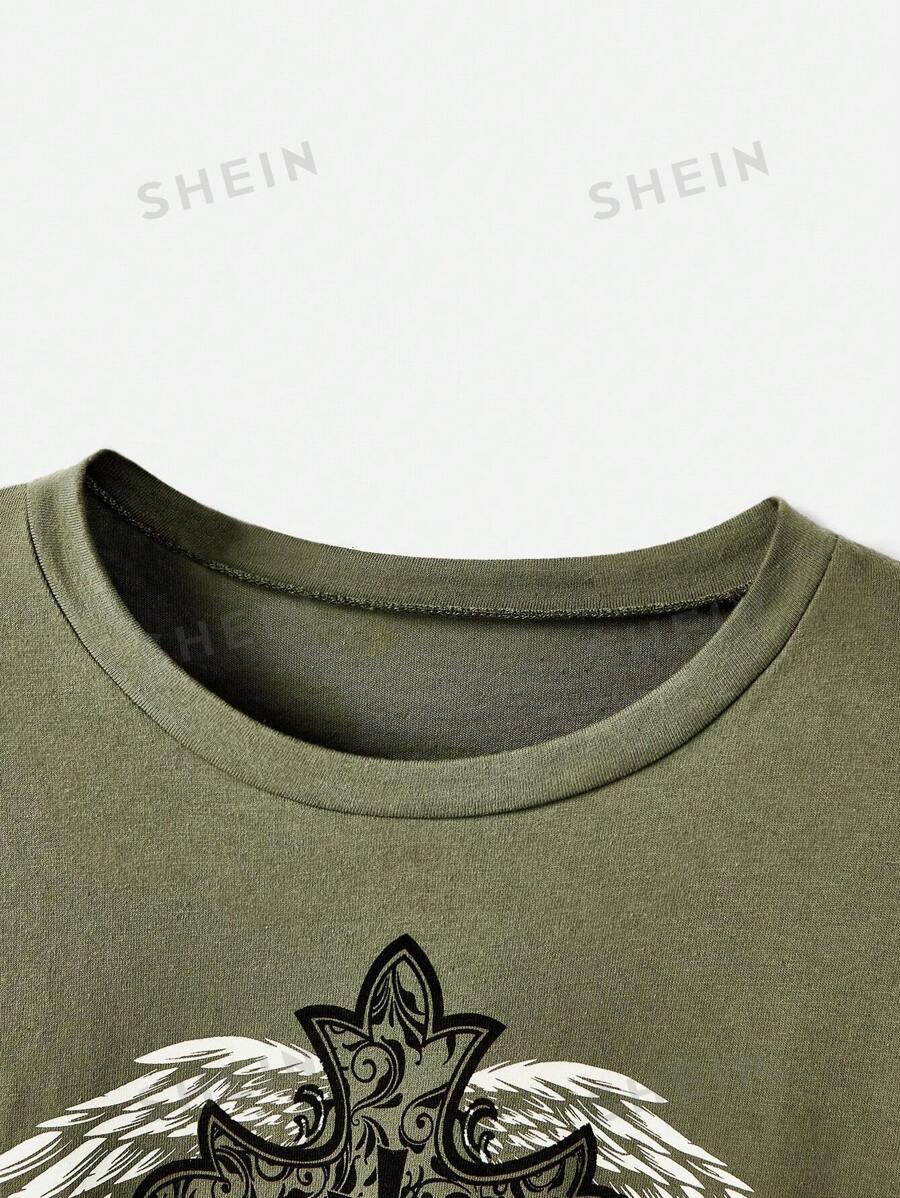 ROMWE Grunge Punk Women's Color Block Wing Pattern Drop Shoulder Long ...