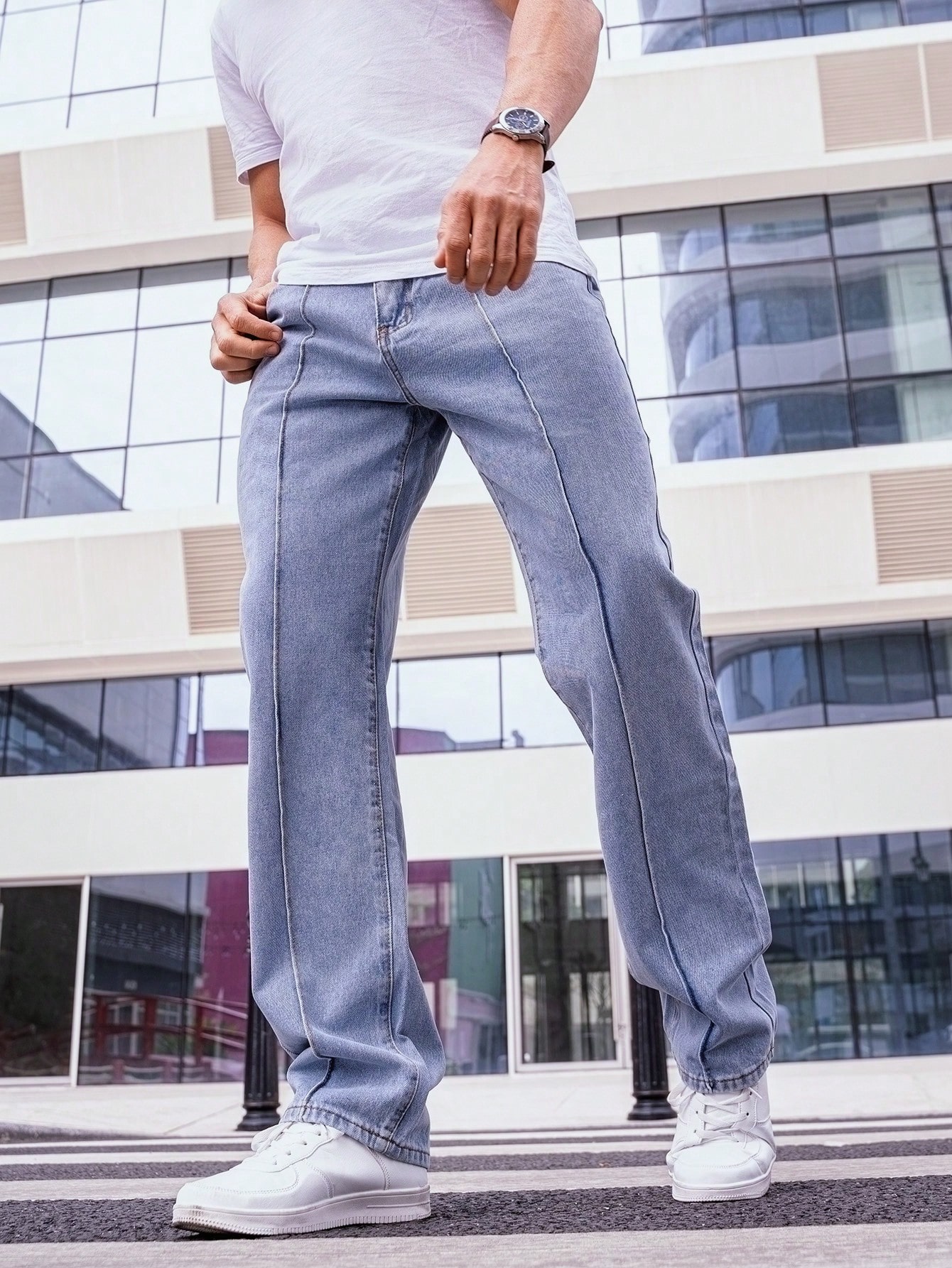 Manfinity EMRG Jean Homme Droit À Poches Obliques, Ample | Mode en ...