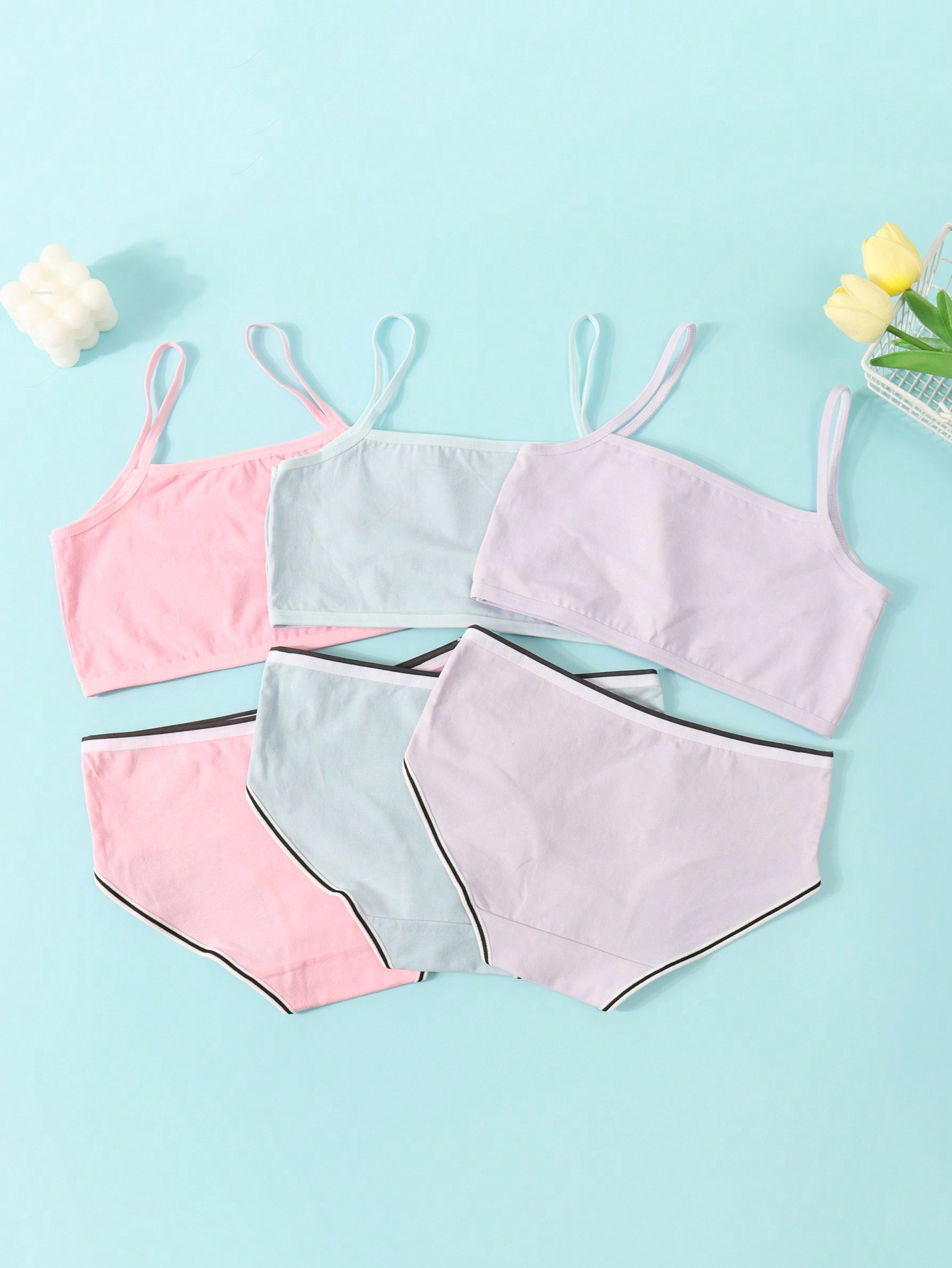 3pcsset Tween Girls Underwear Set Shein Usa