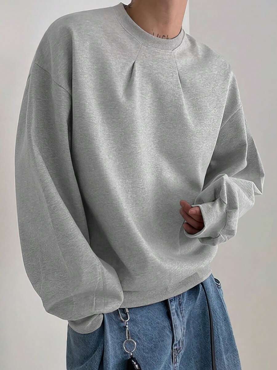 Manfinity Hypemode Loose Fit Men's Solid Color Drop Shoulder Sweatshirt | SHEIN USA