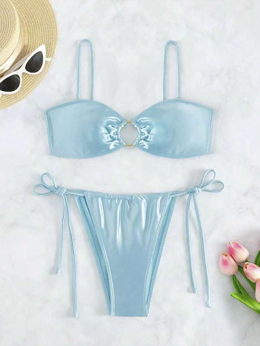 SHEIN Swim Set Costume Da Bagno Imbottito Con Dettaglio Anello ...