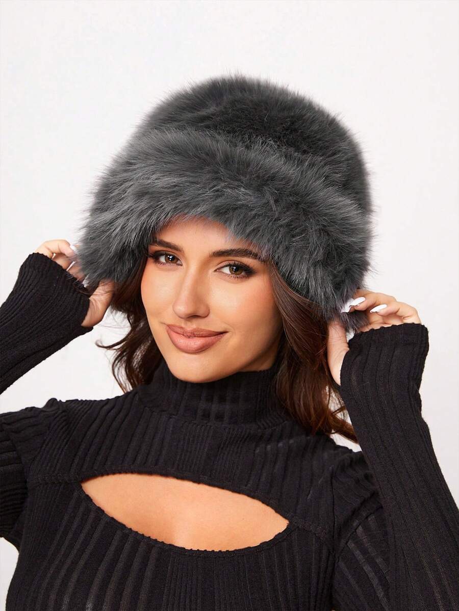 SHEIN ICON Solid Fuzzy Bucket Hat | SHEIN USA