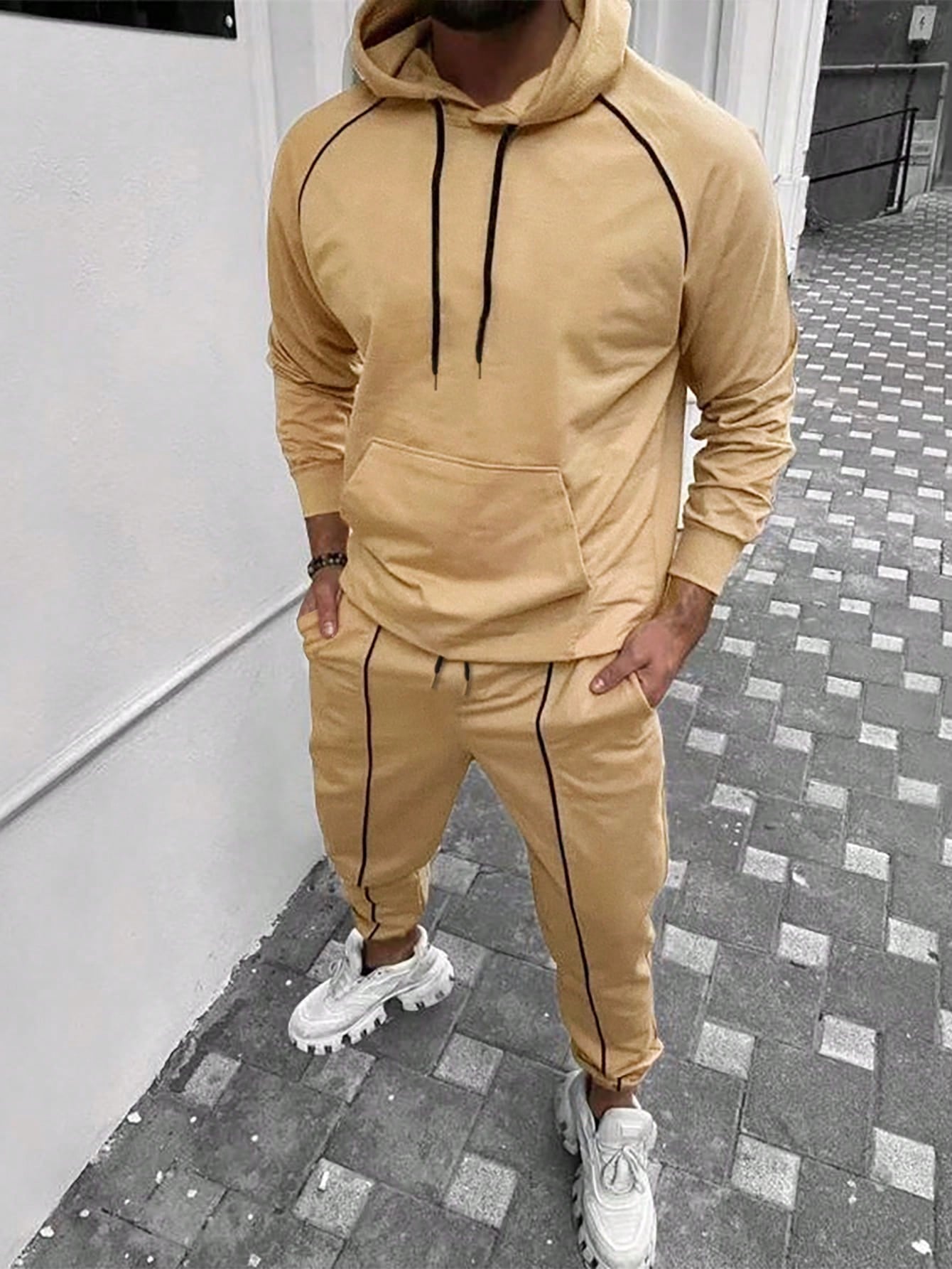 Manfinity Conjunto De Sudadera Con Capucha Y Pantalón Para Hombres Con ...