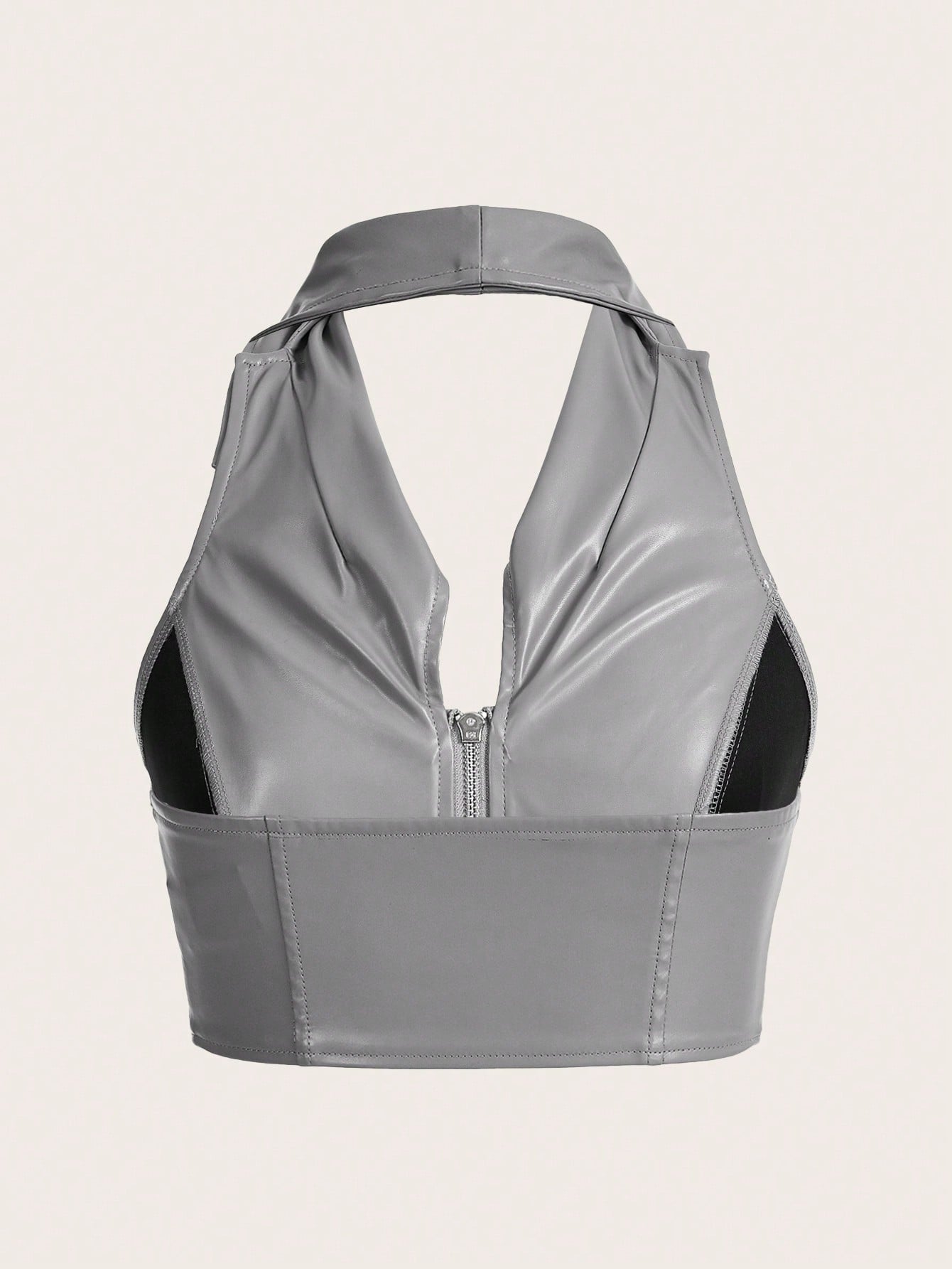 SHEIN ICON Women's Zipper Front Halter Neck Top | SHEIN USA