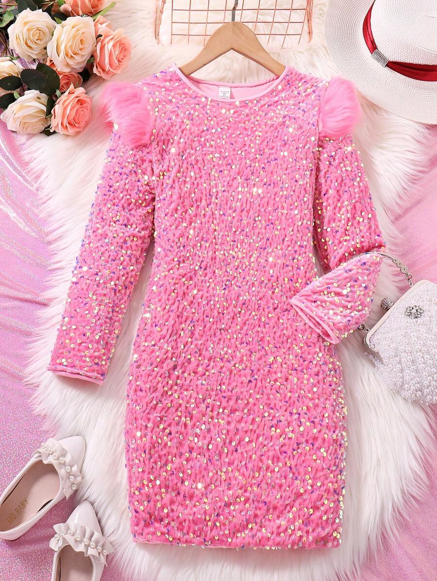 SHEIN Tween Girl Glittery Shiny Party Dress | SHEIN USA