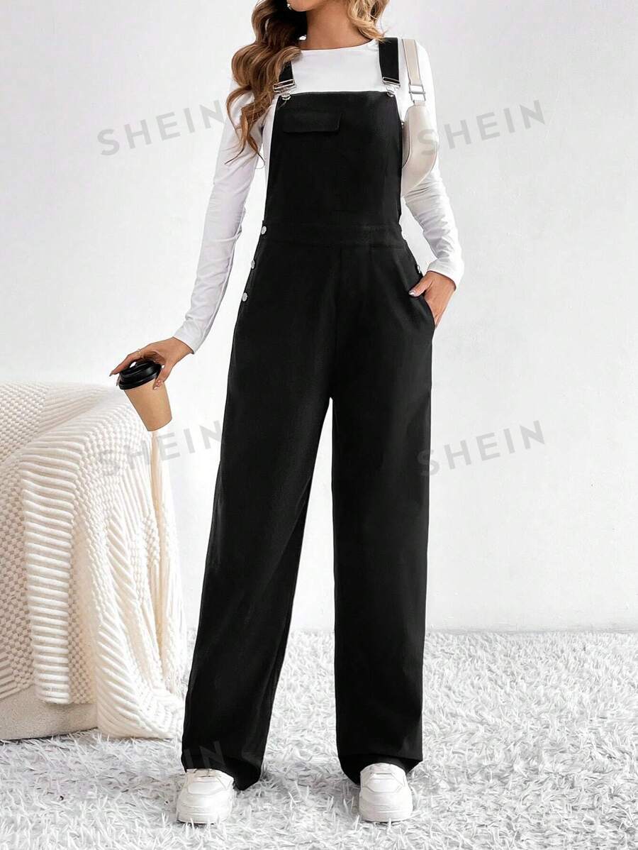 SHEIN Tall Women's Button Detail Cargo Jumpsuit With Braces | SHEIN UK