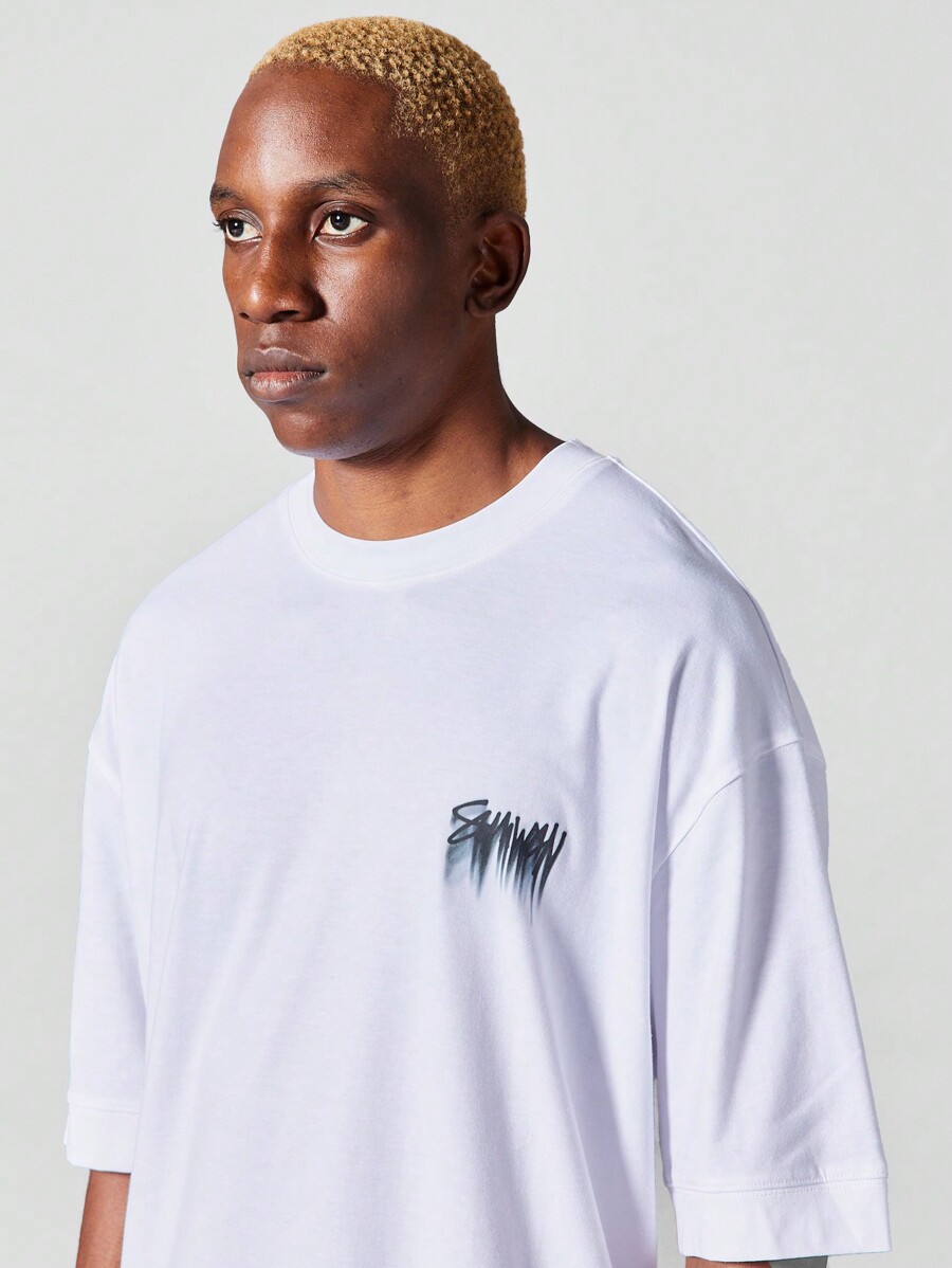 SUMWON Camiseta oversize con gráfico impreso en la parte delantera y ...