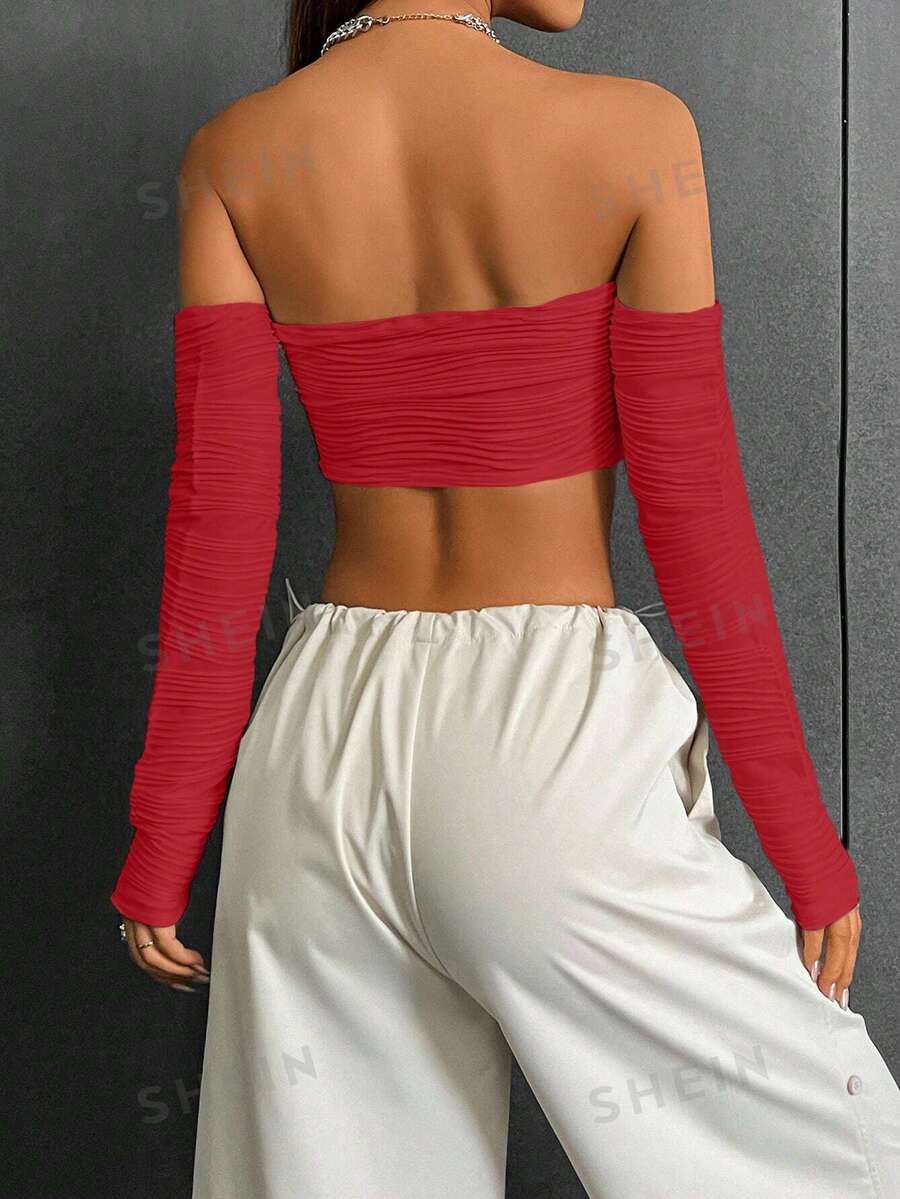 SHEIN EZwear Women'S Off Shoulder Cropped Top for Sale Australia| New ...