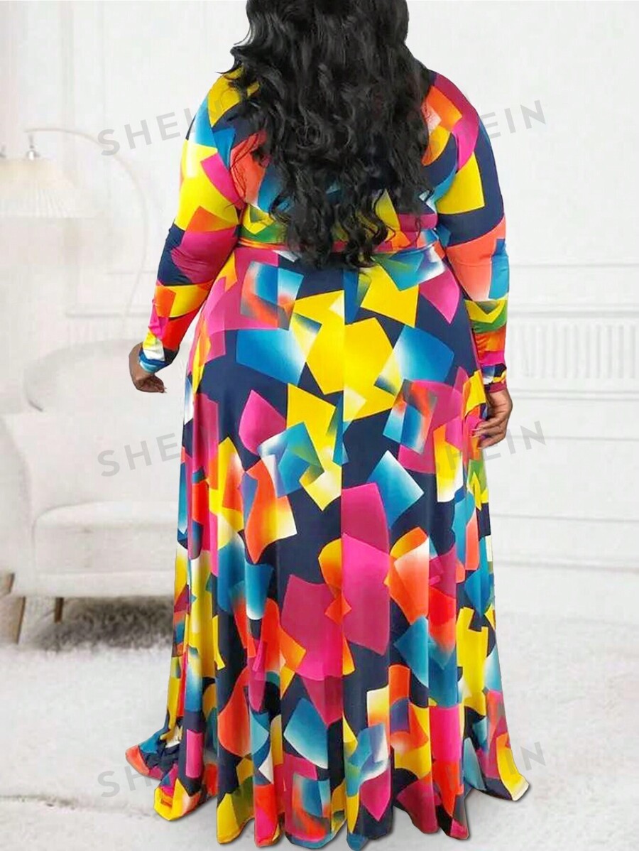 Plus Size Colorful Printed Dress | SHEIN UK