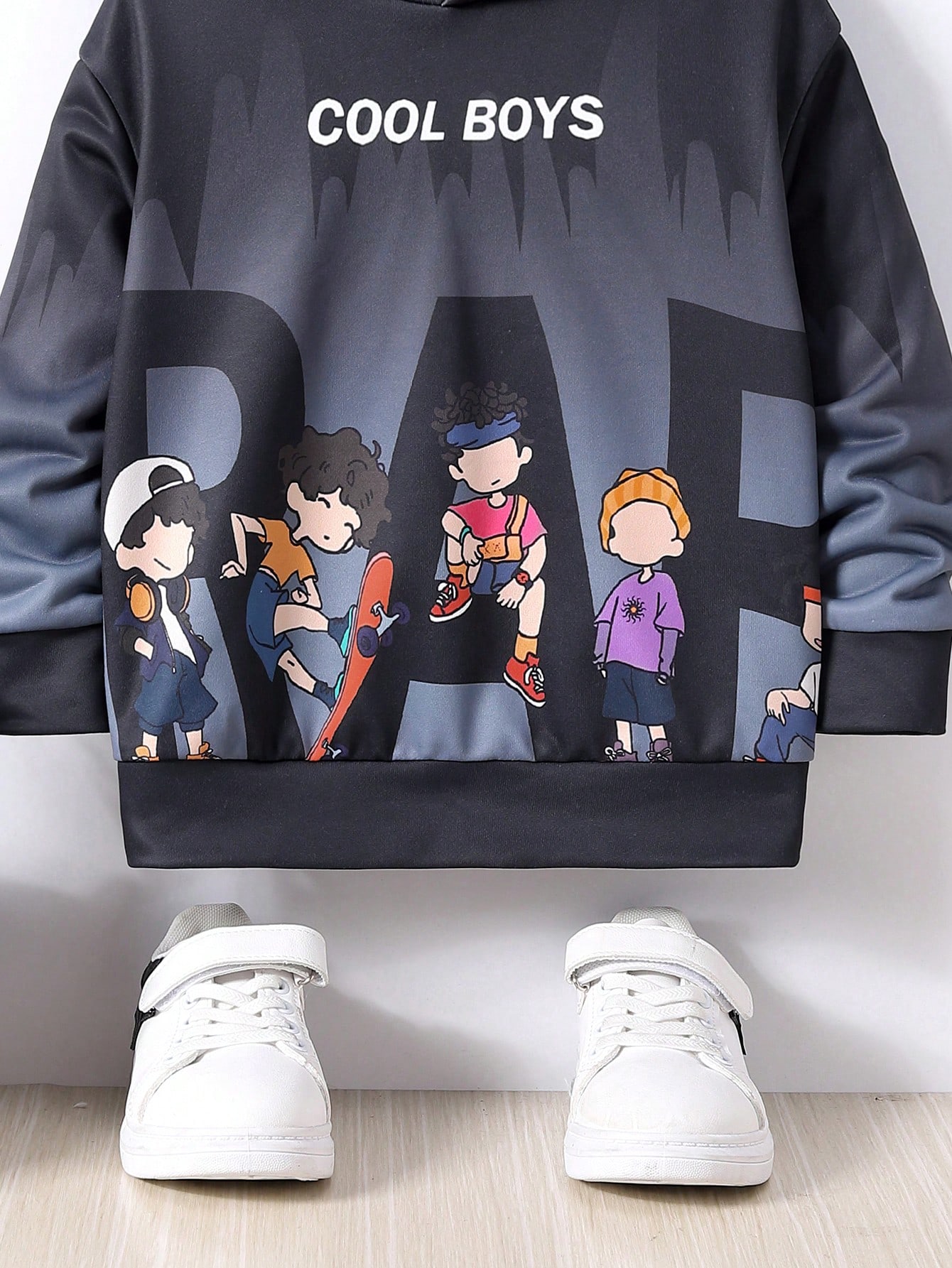 SHEIN Cute And Comfortable Cartoon Character Pattern Hooded Sweatshirt ...