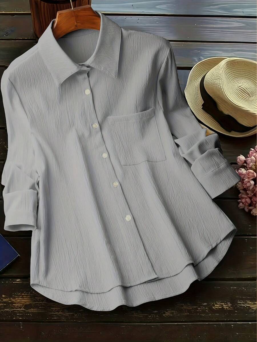 Fashionable Women's Casual Button-up Shirt | SHEIN