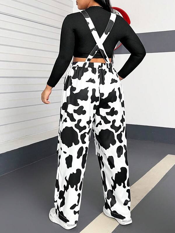 Cow Print Overalls | SHEIN USA