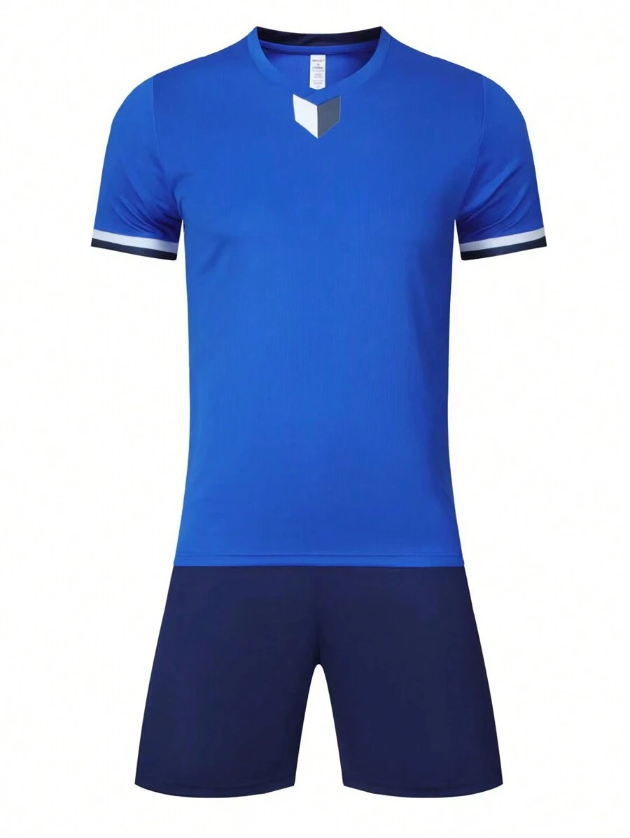 SHEIN Sport Corelite Men's Color Collision Football Patterned ...