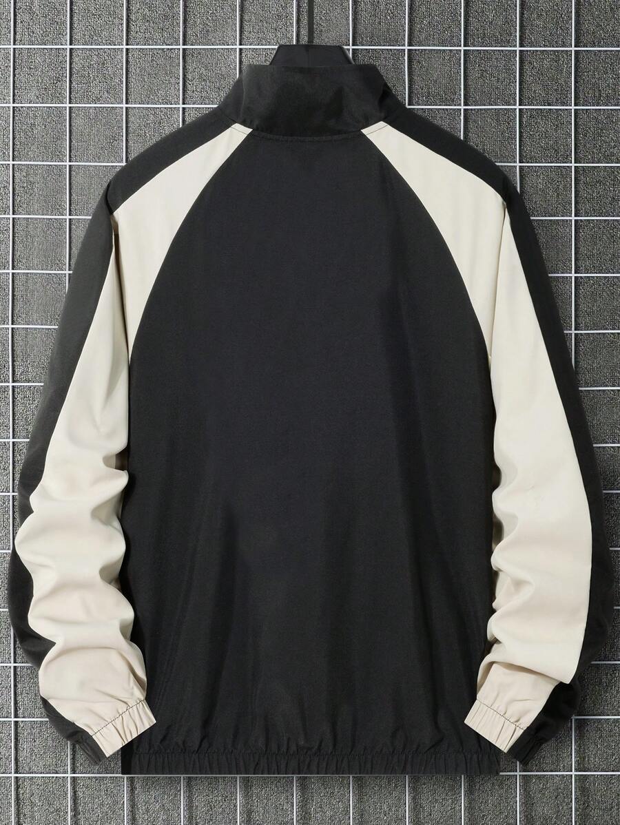 Manfinity EMRG Loose Fit Men's Stand Collar Raglan Sleeve Jacket With ...