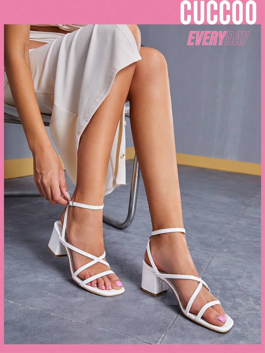 CUCCOO BIZCHIC Woman Shoes Fashion Chunky Heel High Heel Ankle Strap ...