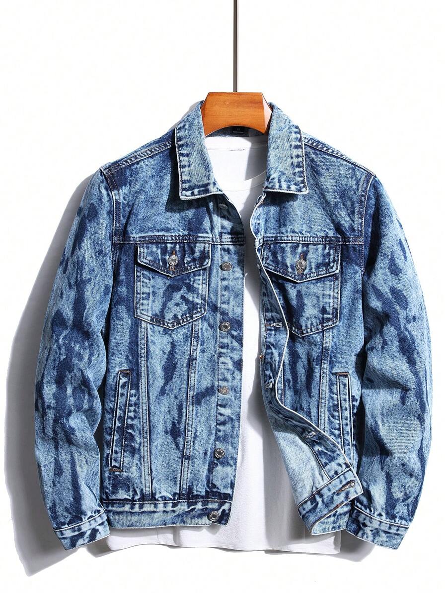 Manfinity Hypemode Men's Water Washed Button Up Denim Jacket | SHEIN USA