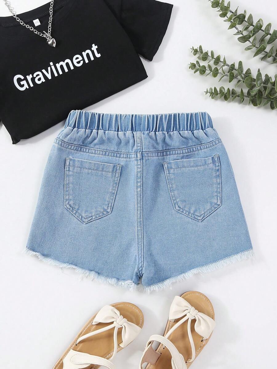 Tween Girls' College Style Loose Fit Basic Casual Comfortable Ripped ...