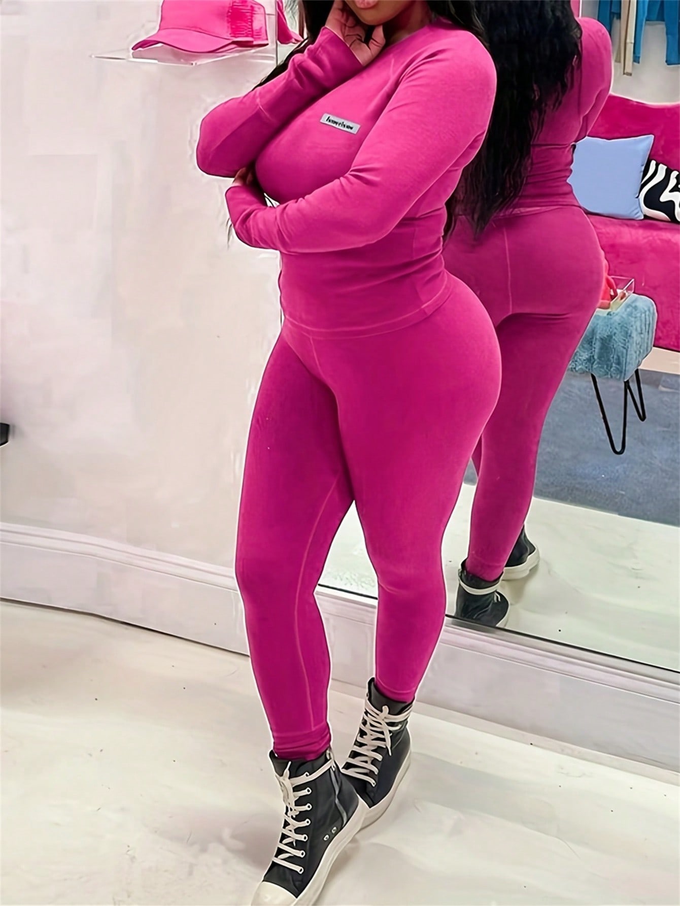 Women's Letter Patched Tracksuit With Top And Pants | SHEIN USA