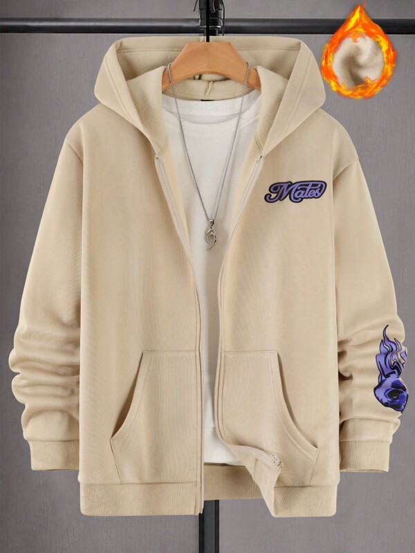 Manfinity EMRG Sweat-shirt À Capuche Et En Molleton Imprimé Crâne Et ...