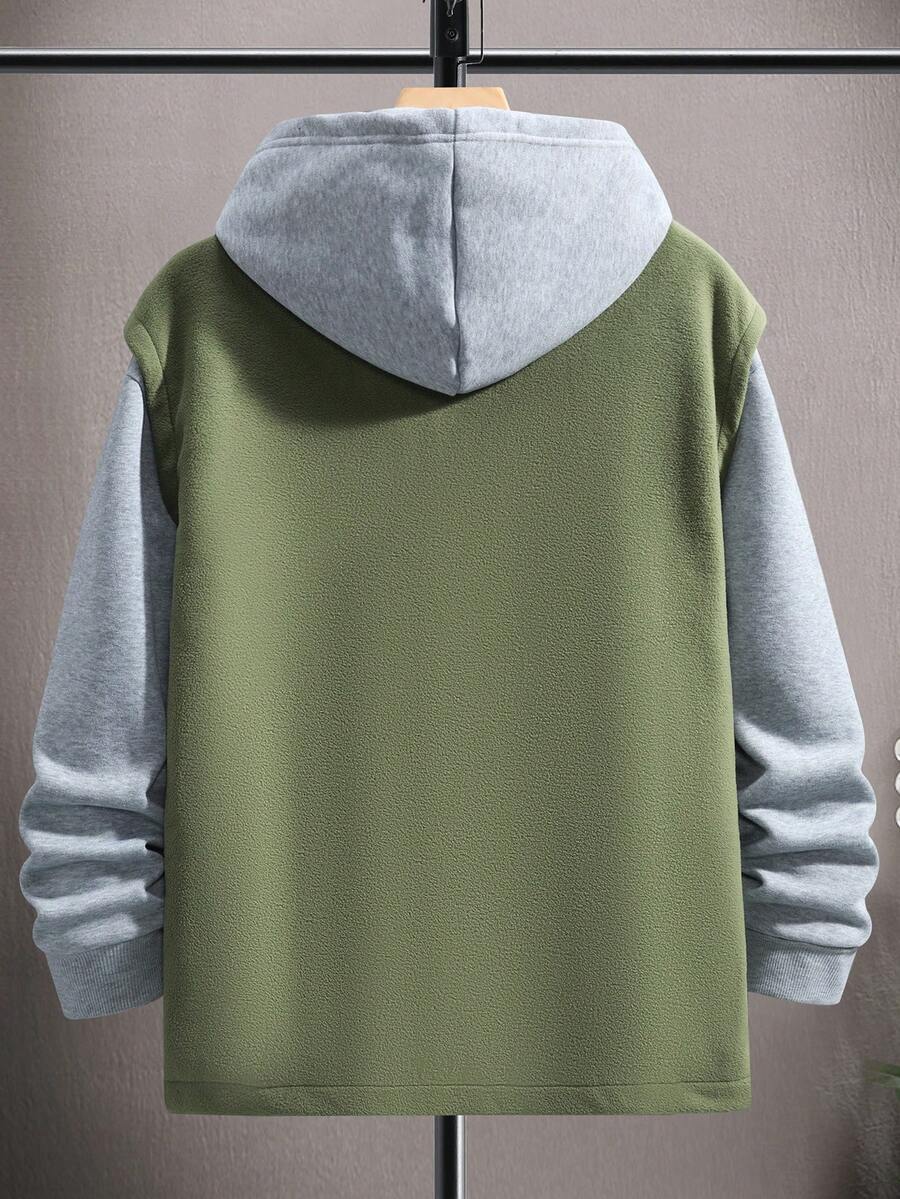 Manfinity Hypemode Loose Fit Men's Fleece Vest With Slanted Pocket And ...