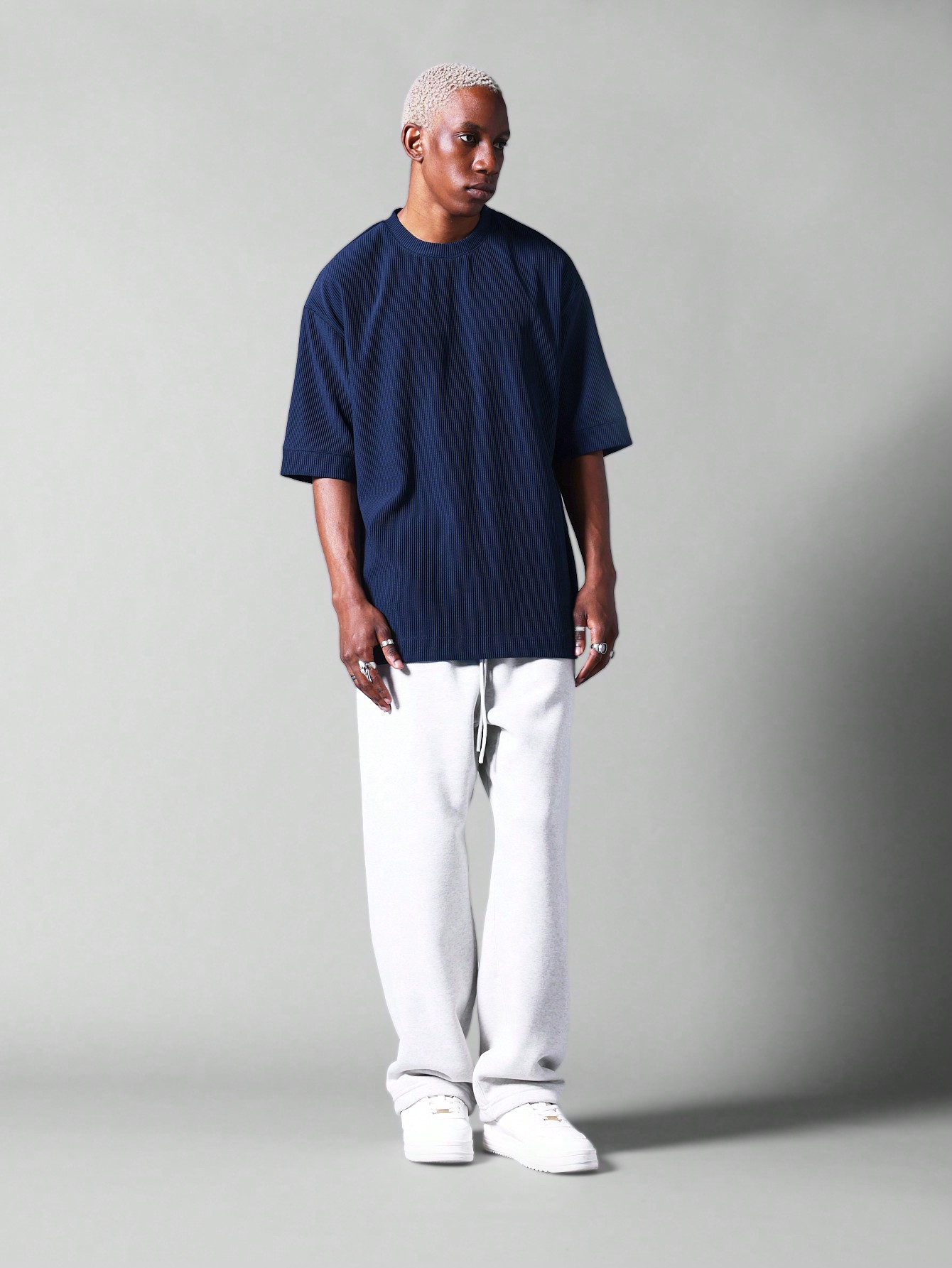 SUMWON Camiseta Plissada Oversized | SHEIN Brasil