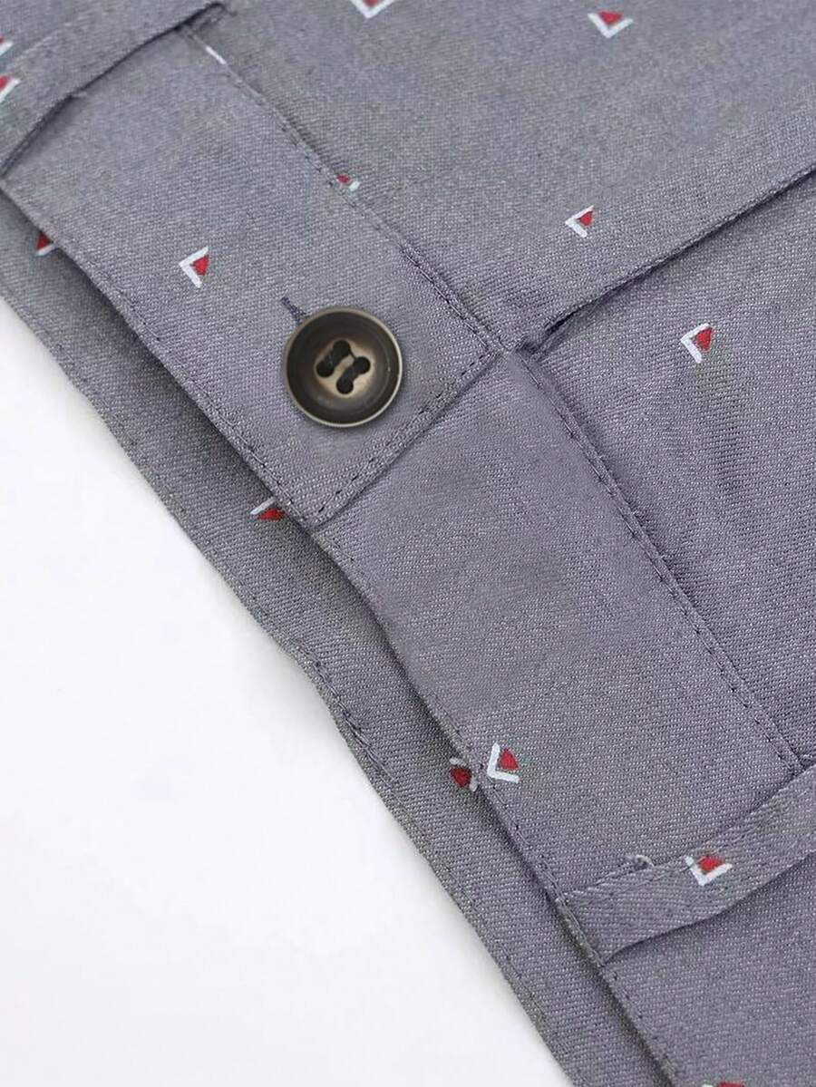 Manfinity Mode Men's Printed Slim Fit Suit Pants With Slanted Pockets ...