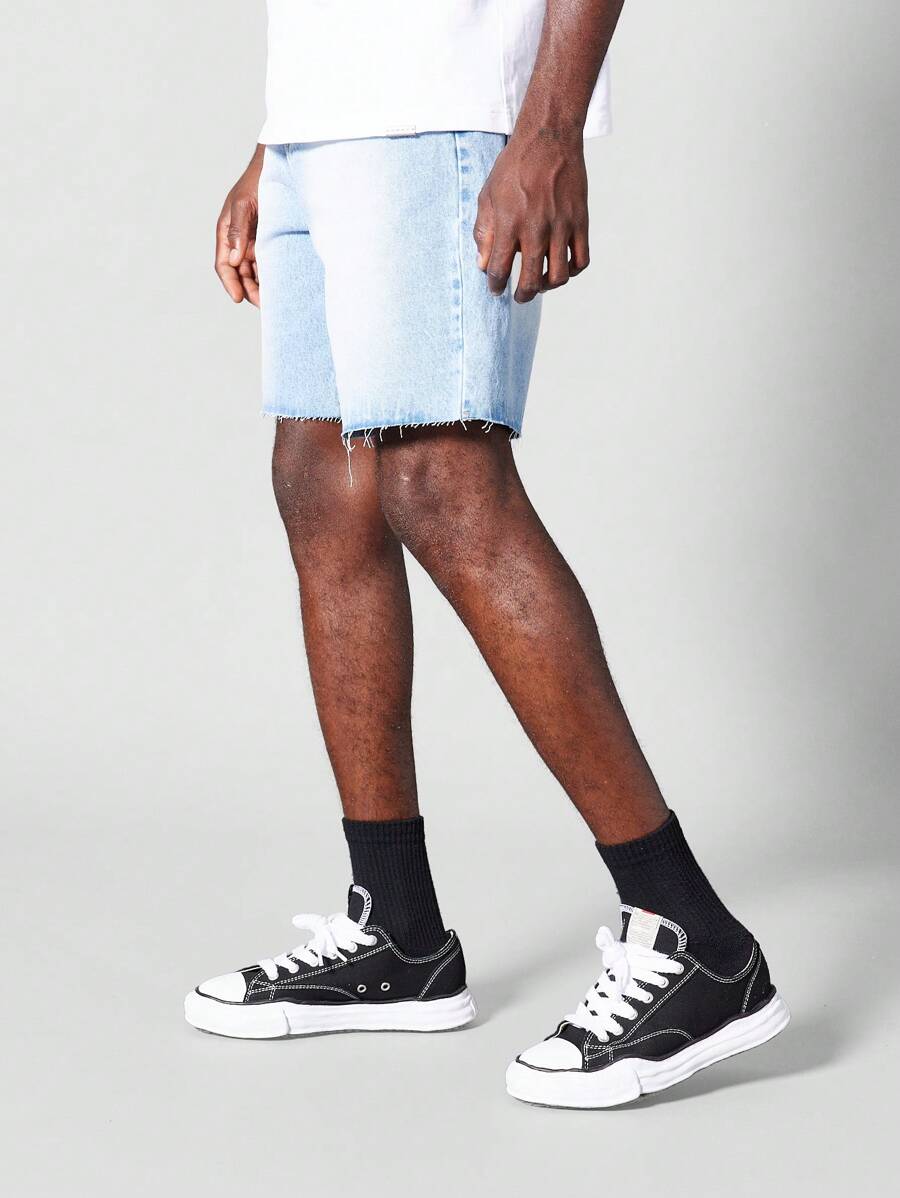 SUMWON Denim Shorts Raw Hem Jorts | SHEIN USA