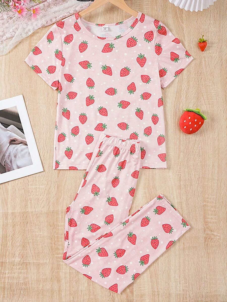 Teenagers' Strawberry Patterned Homewear | SHEIN USA