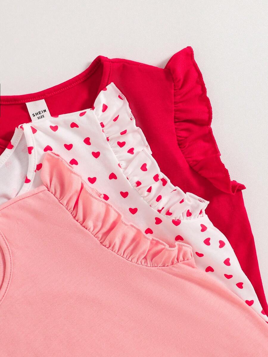 SHEIN Tween Girl 3pcs/Set Cute & Casual Knitted Tank Top With ...