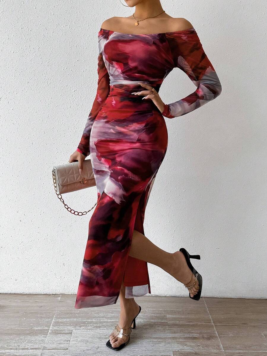 SHEIN Raffinéa Vestido Para Mujer Con Diseño De Hombros Descubiertos ...