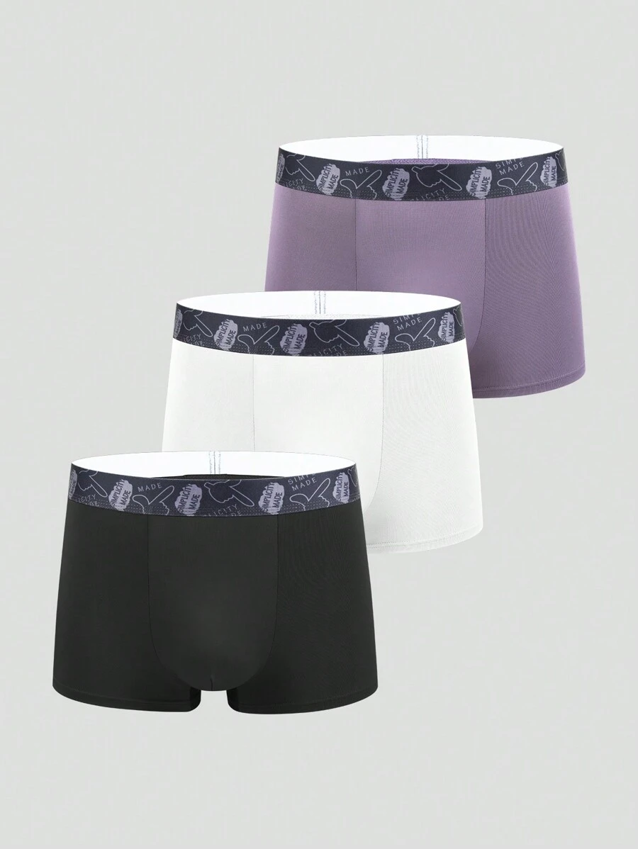 Men'S Woven Band Spliced Boxer Briefs | SHEIN USA