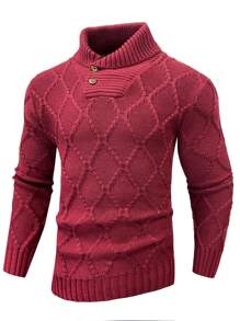 Manfinity Homme Men's Turtleneck Cable Knit Sweater | SHEIN USA