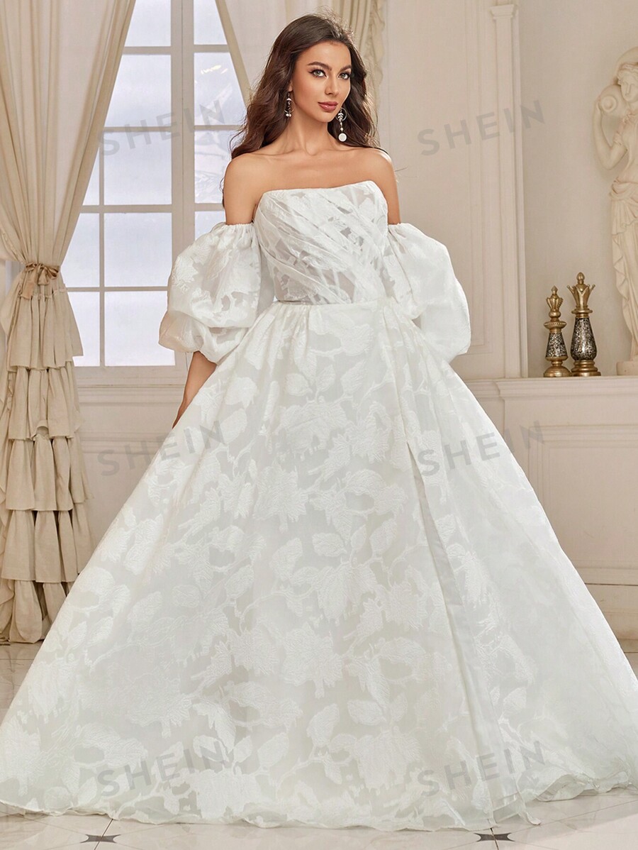 SHEIN Belle Cut Flower Material, Oversized Wedding Dress | SHEIN USA