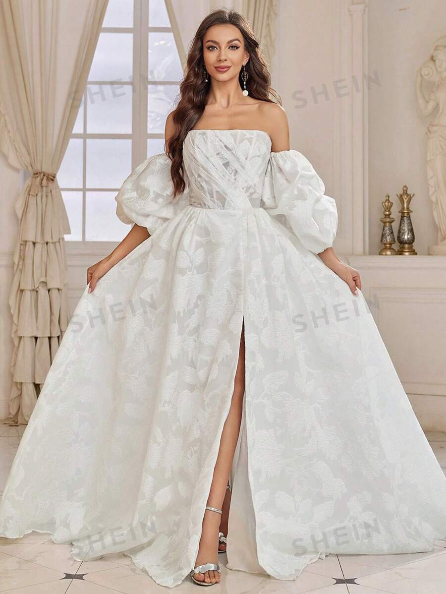 SHEIN Belle Cut Flower Material, Oversized Wedding Dress | SHEIN USA