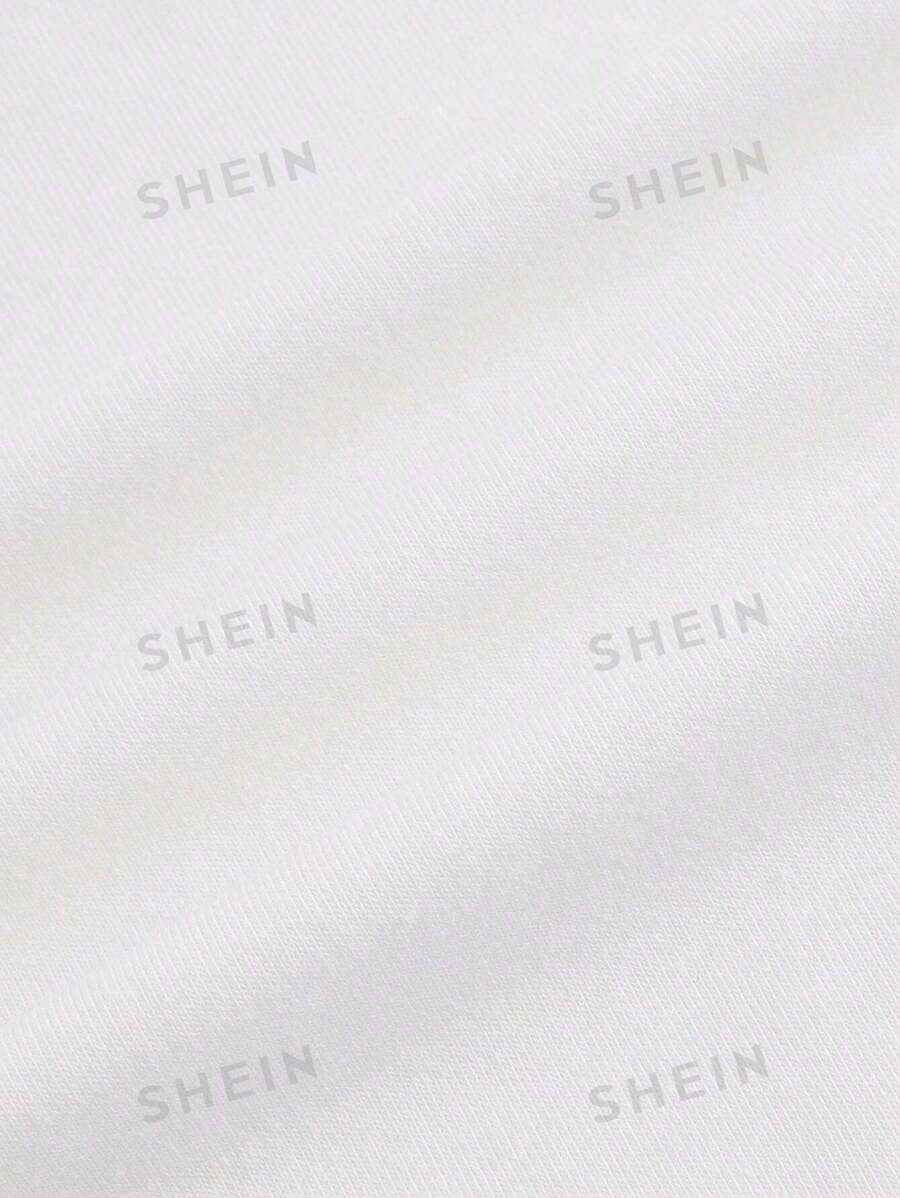 Shein Ezwear Damen T Shirt In Enganliegender Passform Mit Palmen Muster