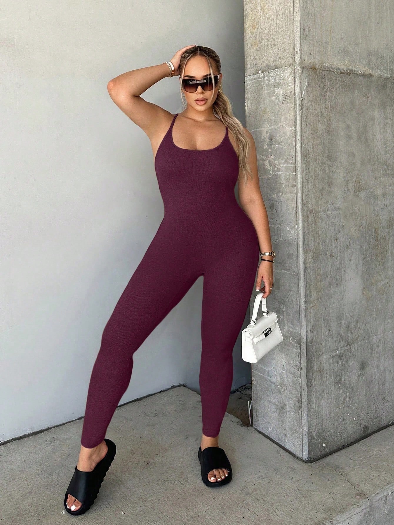 Shein Sxy Solid Cami Unitard Jumpsuit Shein Usa